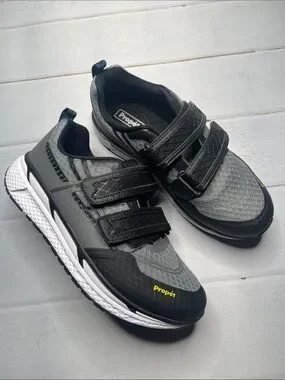 Propet | Shoes | Propet 15 3e Wide Velcro Sneakers Mens Black Gray ...